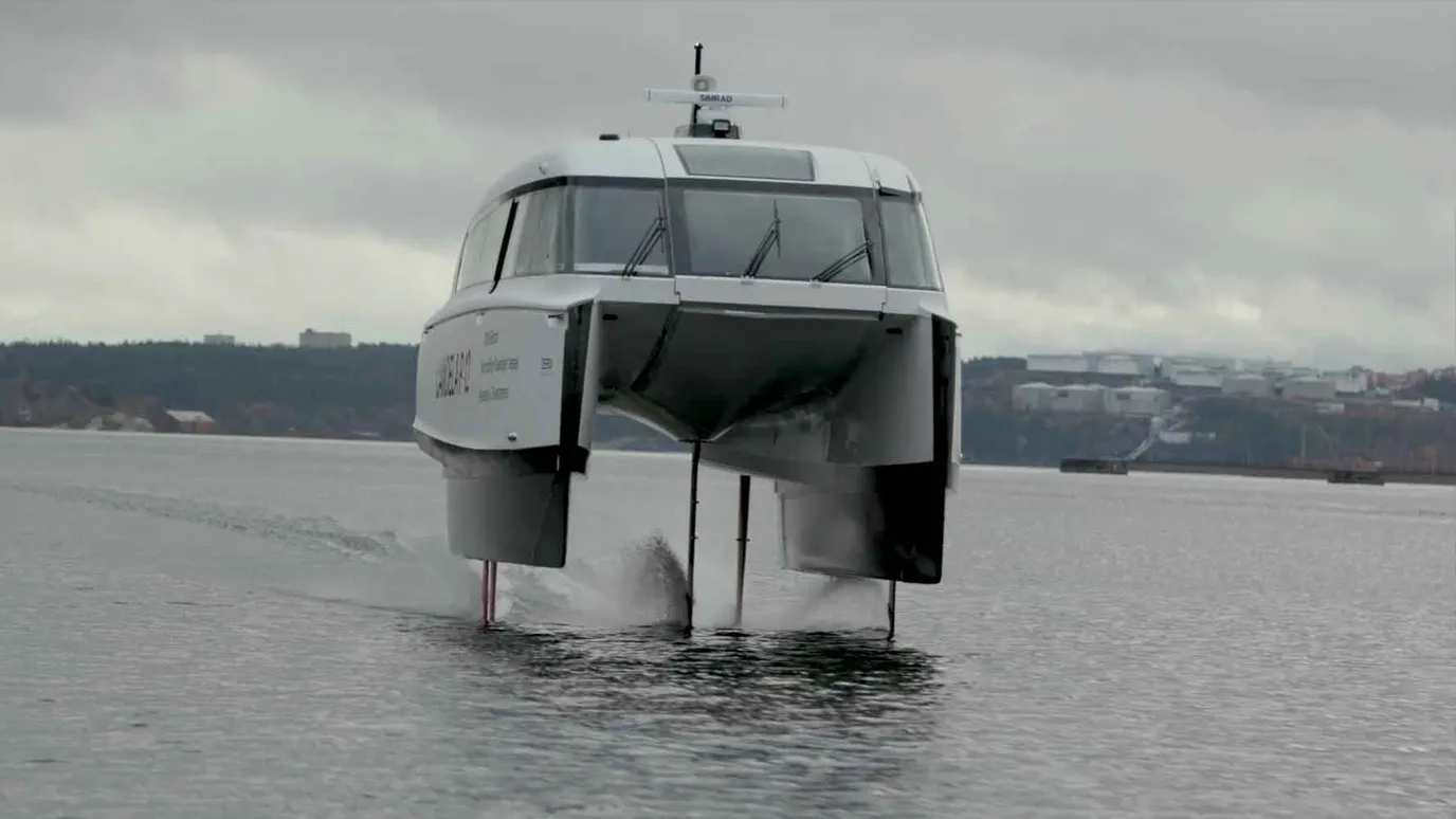 Sweden's electric-powered ferry that can fly - BBC Reel
