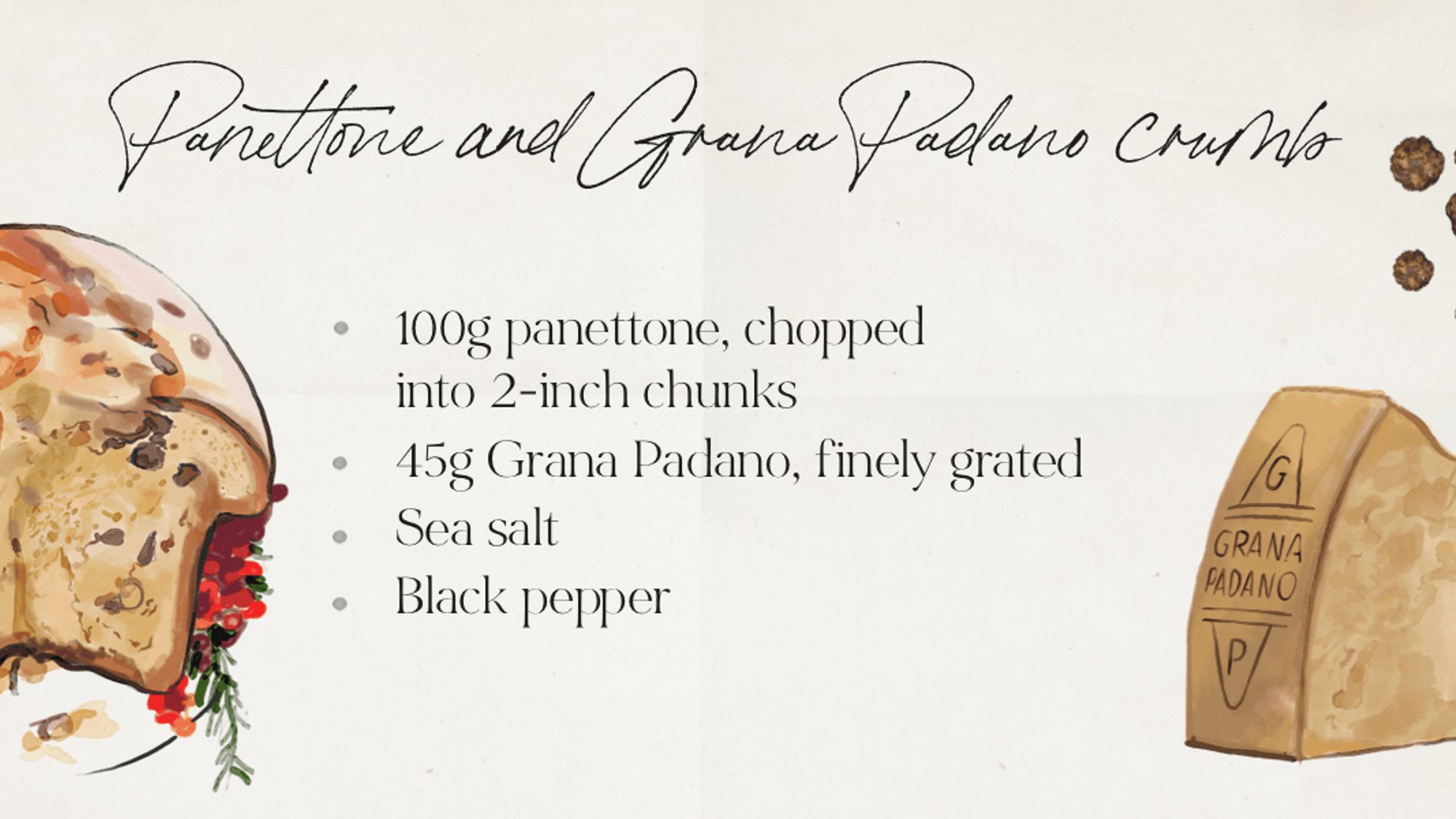 Panettone and Grana Padano crumb