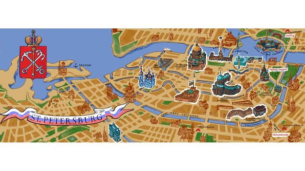 World Map Of Port St Petersburg Russia