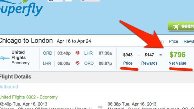 A flight search that maximizes miles