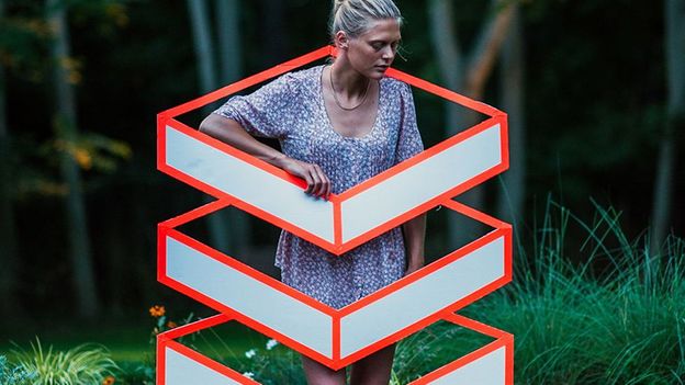 Geometric art puts humans inside shapes