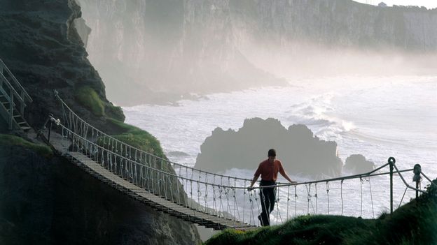A spectacular seaside rope bridge