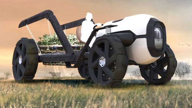 A transforming tractor and mule-like bike