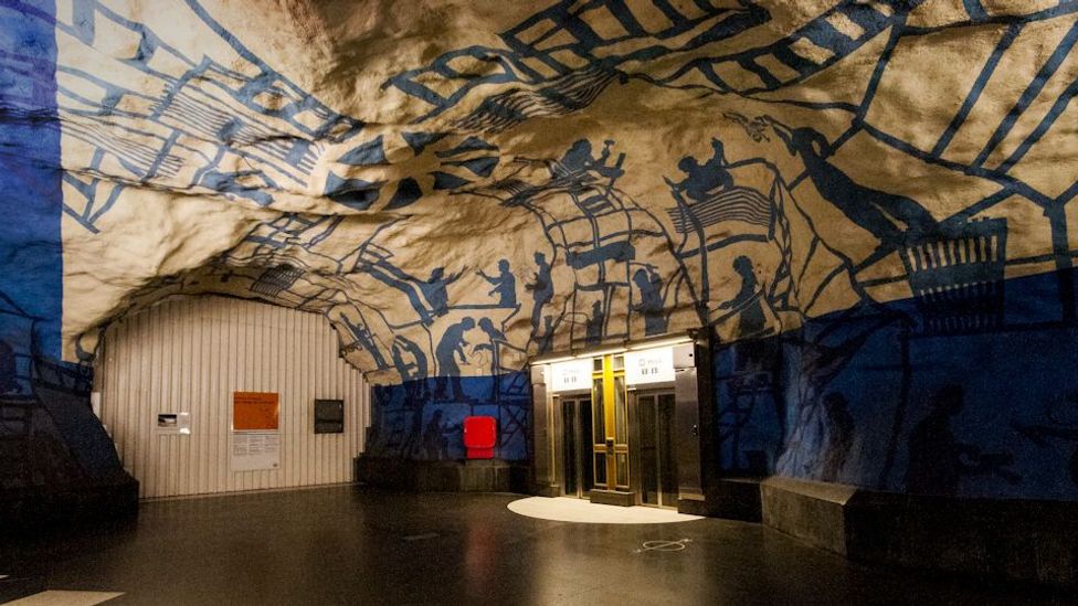 Stockholm’s underground subway art - BBC Travel