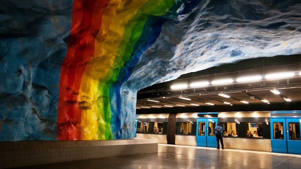 Stockholm’s underground subway art - BBC Travel
